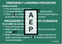 Skyjack 143760 Decal Base Emergency Lowe | Aerial Safety Labels