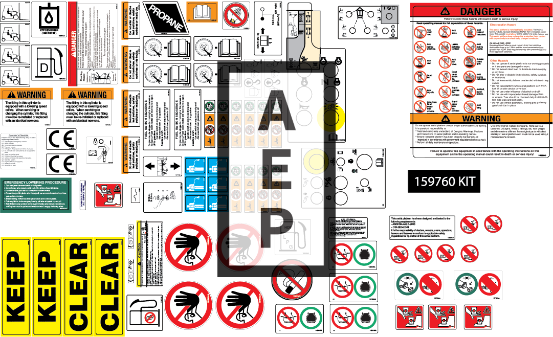 Skyjack 159760 Decal Kit Sj6826 32Rt | Aerial Safety Labels