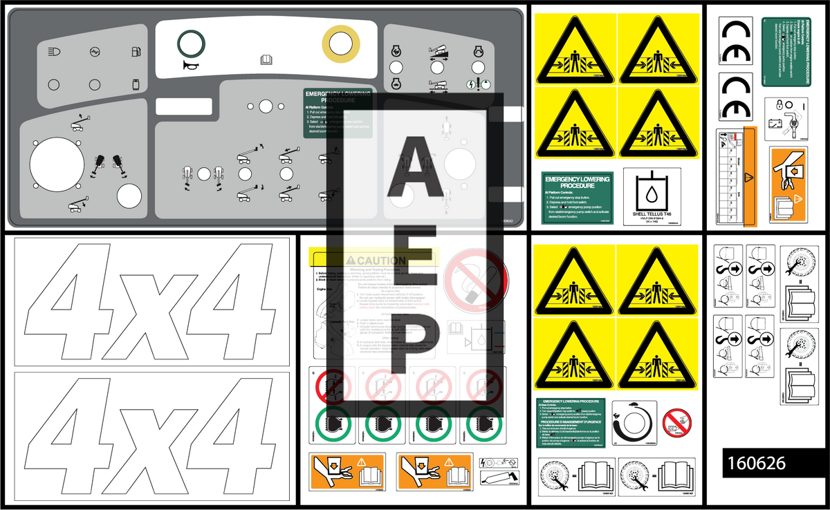 Skyjack 160626 Decal Kit Sj 61 66T Ansi | Aerial Safety Labels
