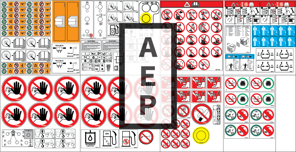 Skyjack 166331 Decal Kit 9250 Ansi Csa | Aerial Safety Labels