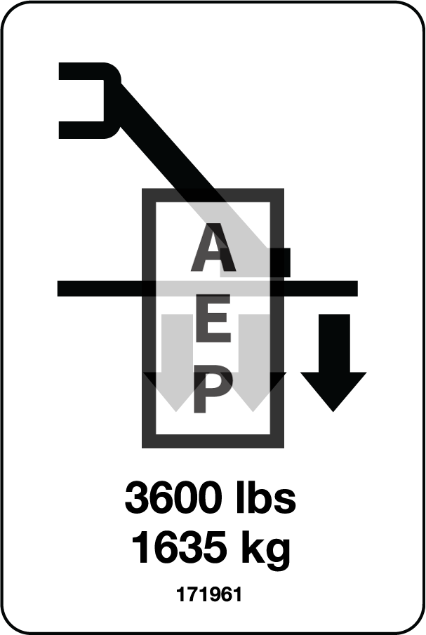 Skyjack 171961 Decal Outrigger Load 1635 | Aerial Safety Labels