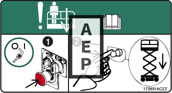 Skyjack 172631 Decal Emergency Lowering | Aerial Safety Labels