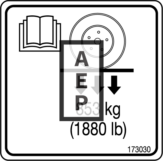 Skyjack 173030 Decal Wheel Load 853Kg | Aerial Safety Labels