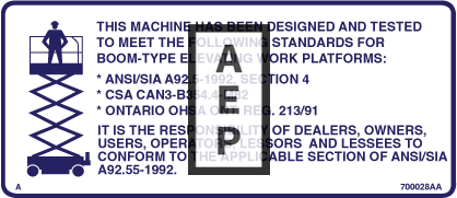 Skyjack 700028 Decal Design Standards | Aerial Safety Labels