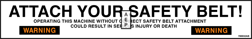 Skyjack 700032 Decal Attach Safety Belt | Aerial Safety Labels