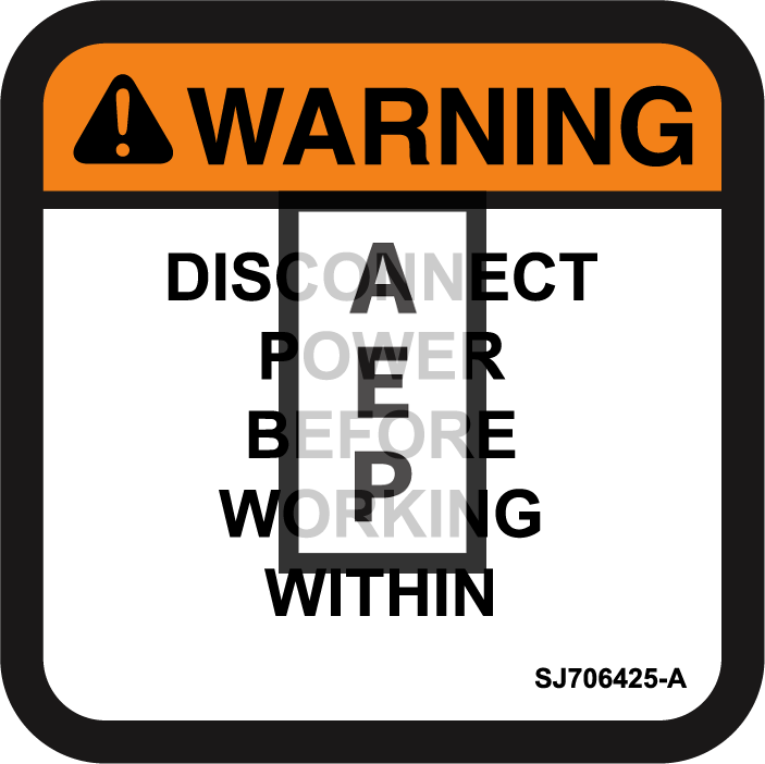 Skyjack 706425 Decal Disc Power Warning | Aerial Safety Labels