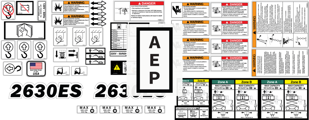 JLG Aerial Lift Decal Kit 2630ES | Aerial Equipment Parts