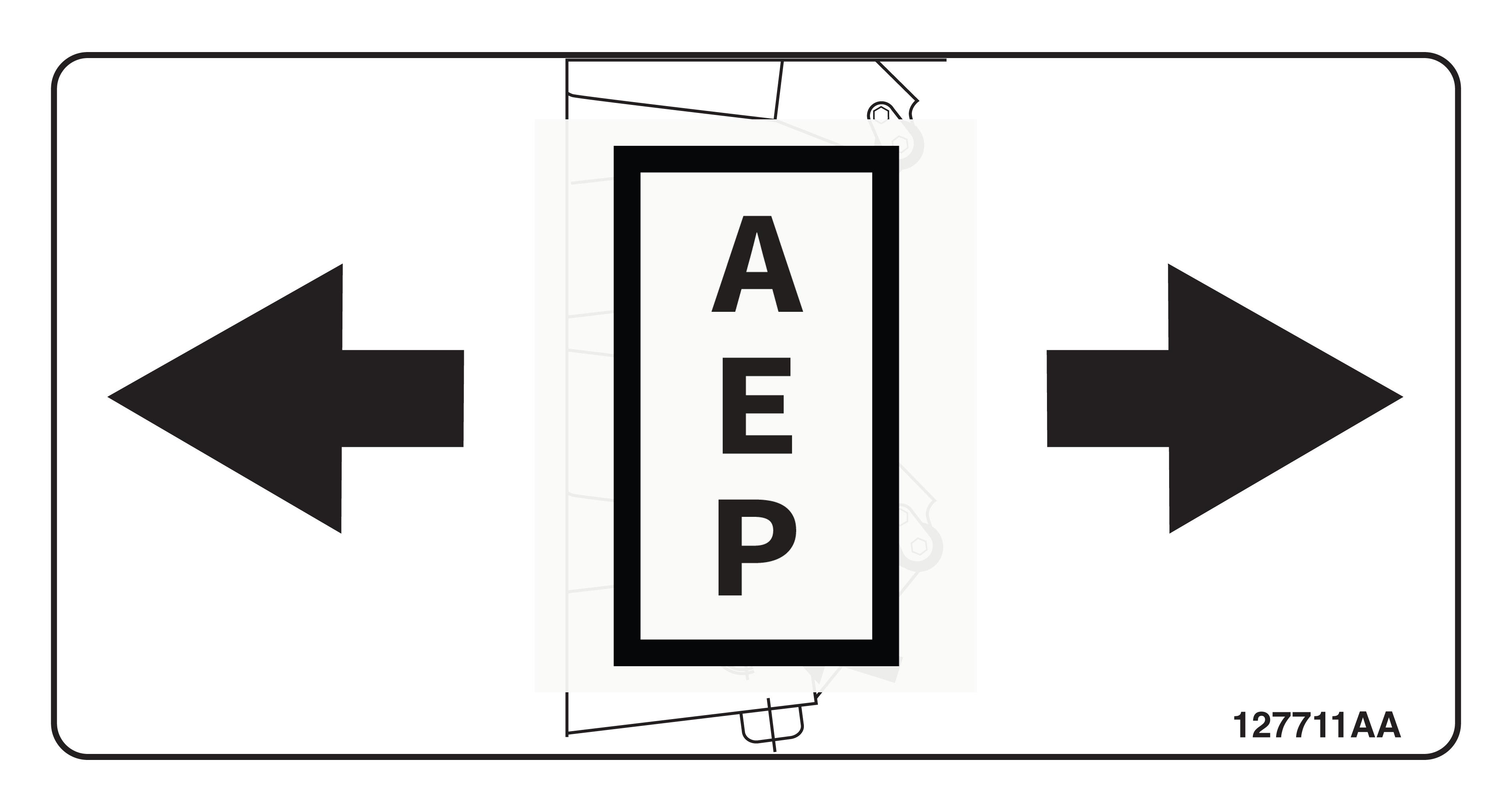 Skyjack Decal, Place Safety Bar 127711 | Aerial Equipment Parts