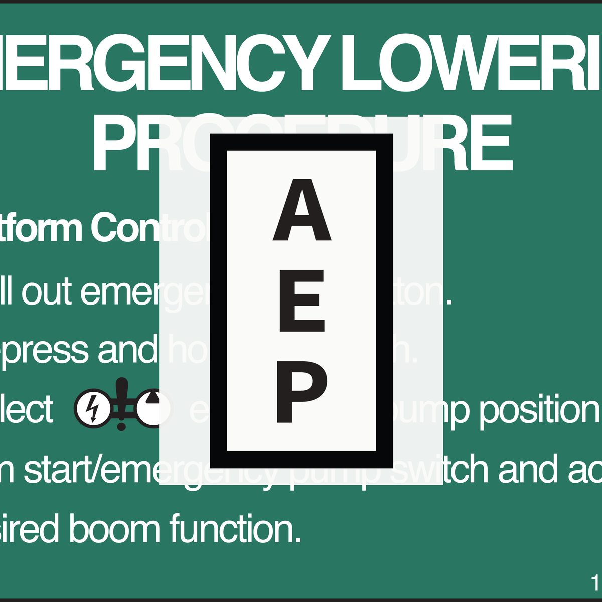 Skyjack 143813 Emergency Lowering Decal | Aerial Equipment Parts