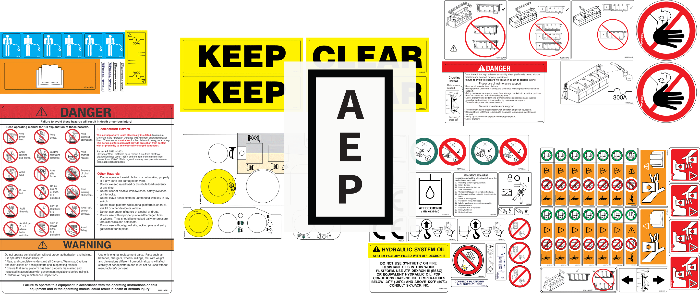 Skyjack Decal Kit, Safety 157561 | Aerial Equipment Parts
