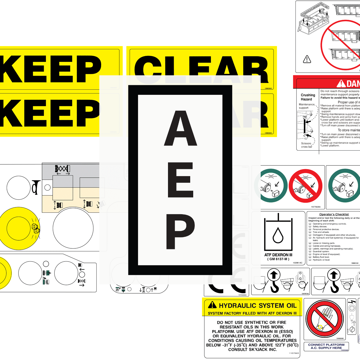 Skyjack Decal Kit, Safety 157561 | Aerial Equipment Parts