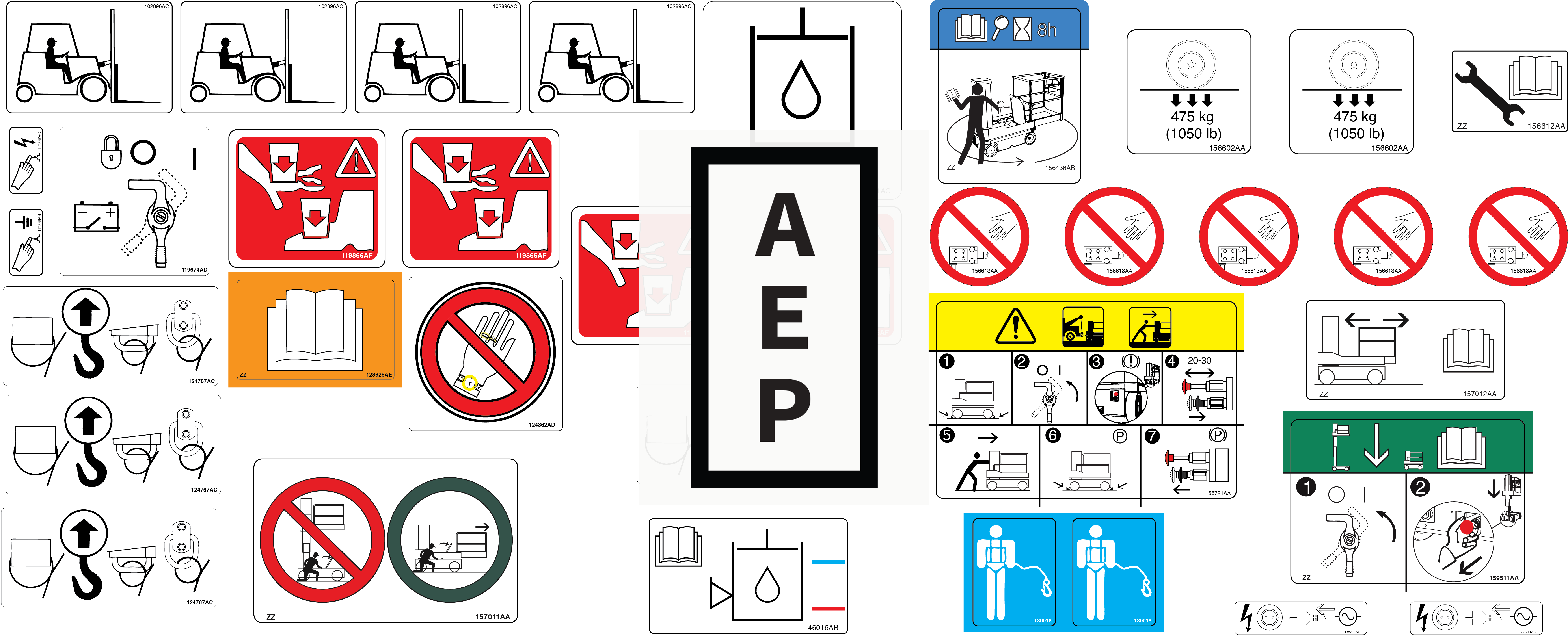Skyjack Lift 160766 Warning Decal Kit | Aerial Equipment Parts