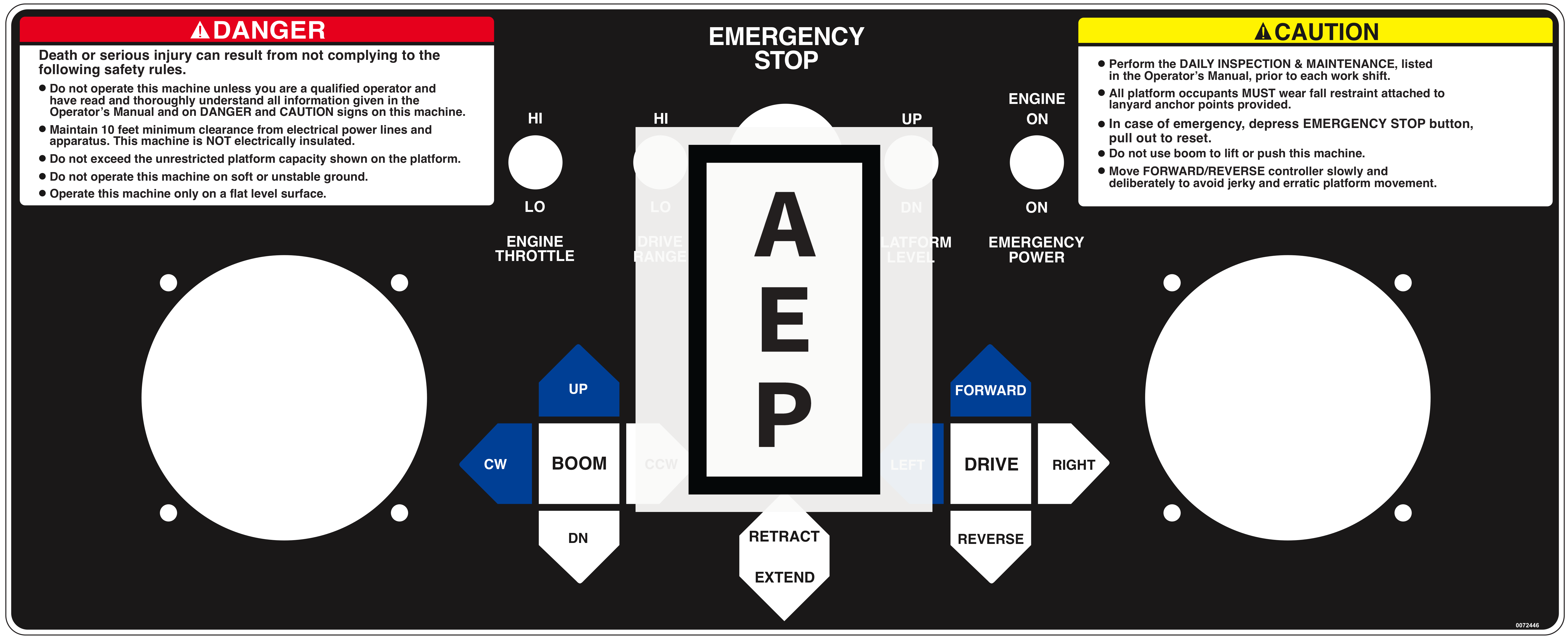 Snorkel 72446 Safety Warning Label Decal | Aerial Equipment Parts