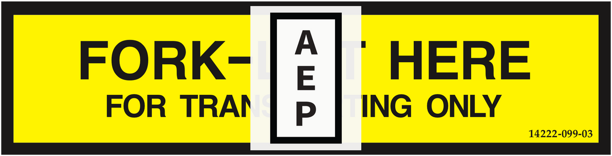 Upright 14222 099 03 Forklift Here Decal | Aerial Equipment Parts