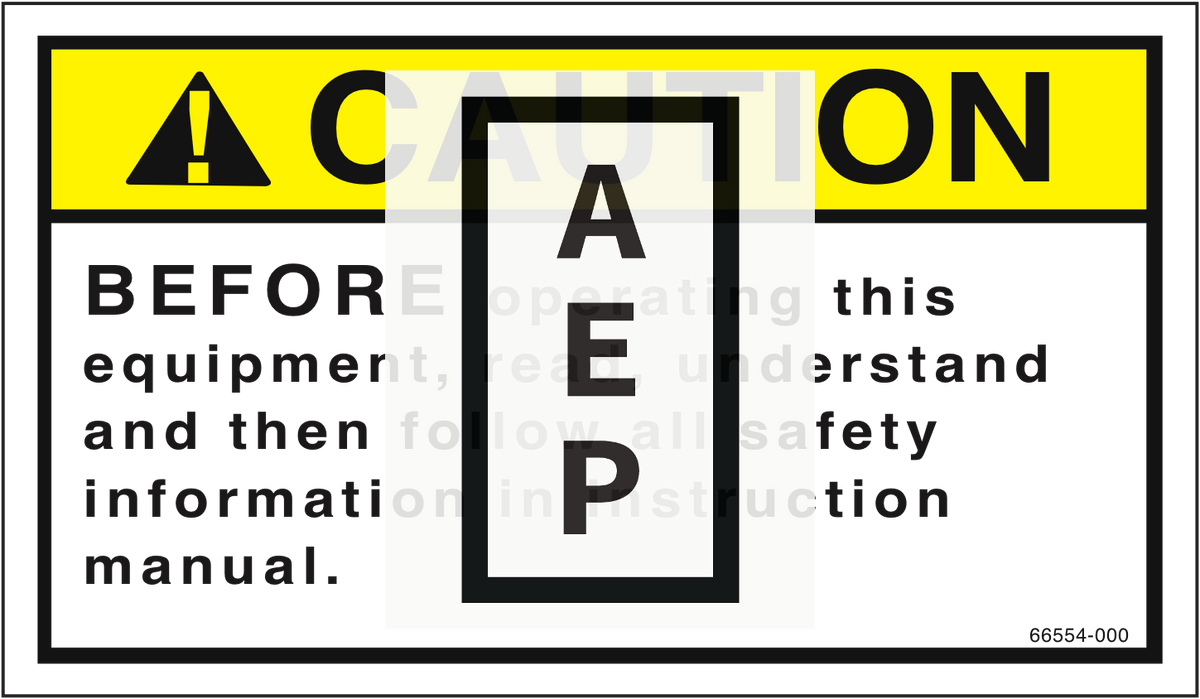 Upright Decal 66554 000 Safety Label | Aerial Equipment Parts